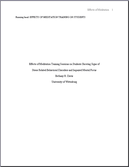  Apa Style Example Essay How To Format APA Paper Cover Page And 