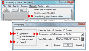 Writing a Reference List for Tagged Records