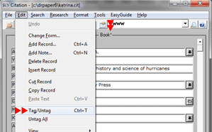 Writing a Reference List for Tagged Records