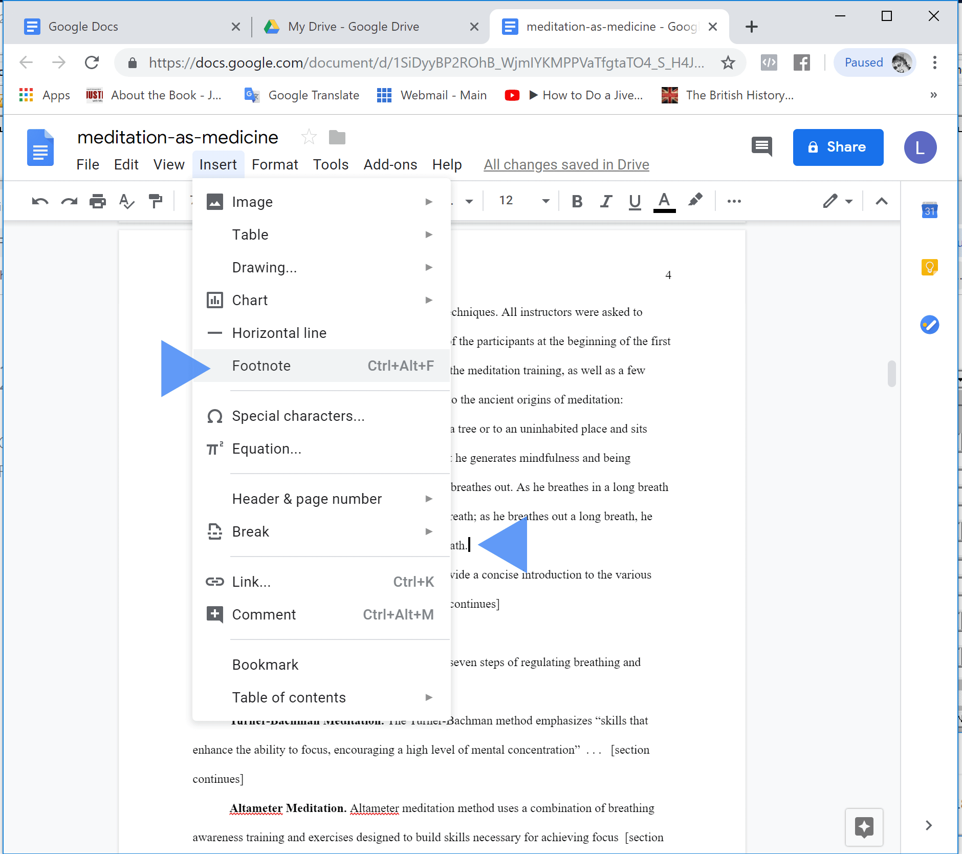 Dr Paper Basics Using Dr Paper With Google Docs Formatting Footnotes